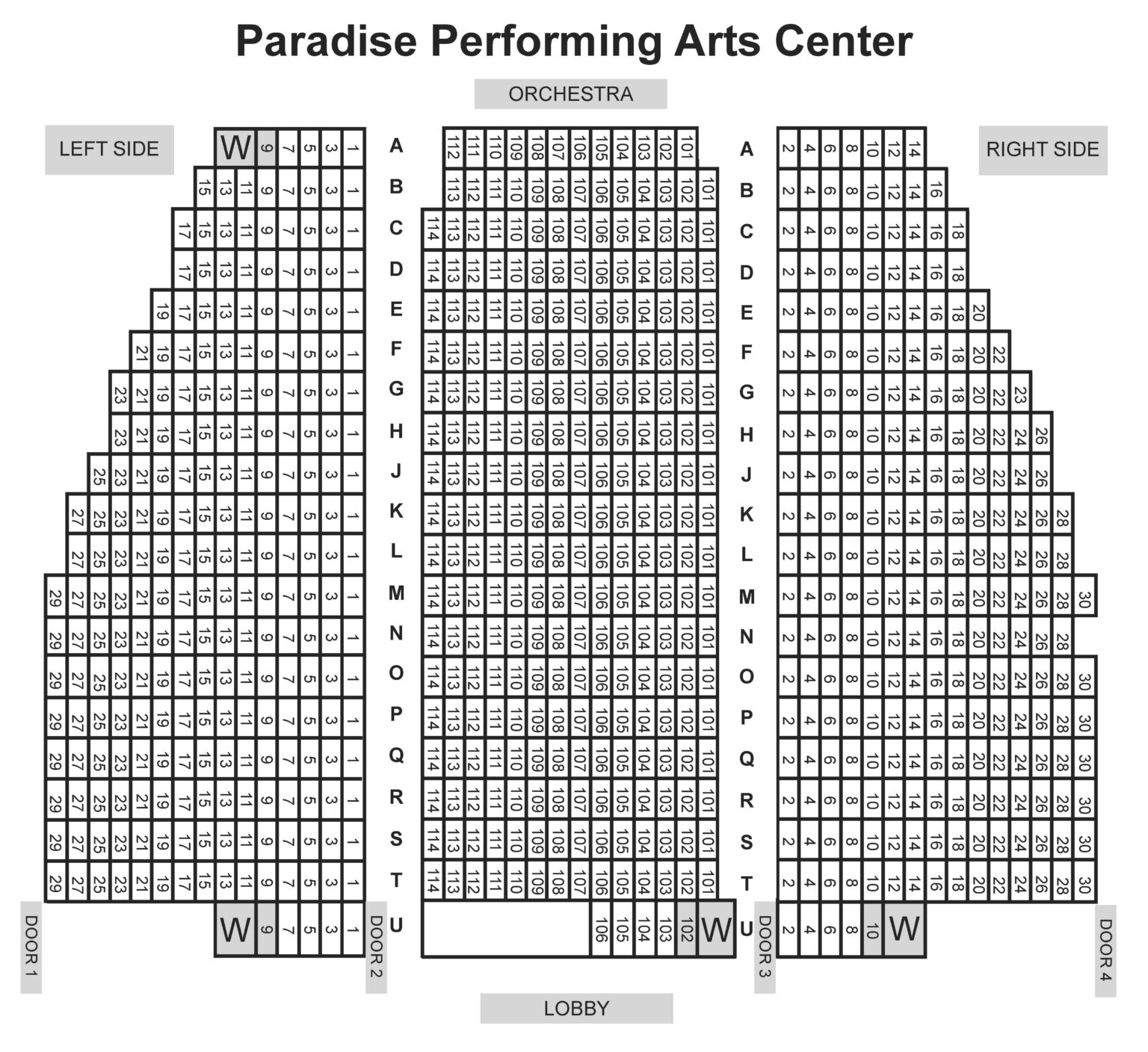 Seating - Paradise Performing Arts Center